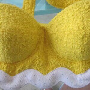 Moschino | Tops | Moschino Couture Bustier Crop Top Yellow Ric Rac ...